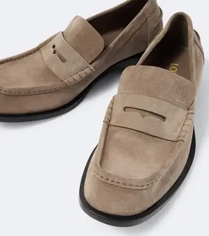 Loewe Suede Penny Loafers
