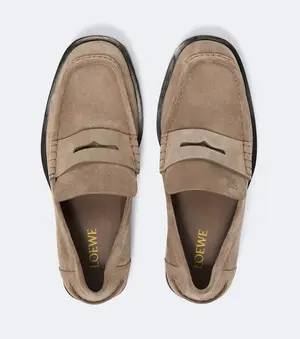 Loewe Suede Penny Loafers
