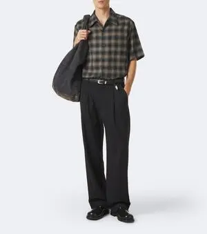 Our Legacy Every Checked Cotton And Wool Shirt