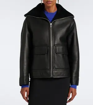 YVES SALOMON Shearling-lined Leather Jacket