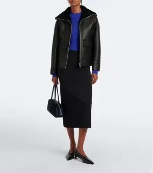 YVES SALOMON Shearling-lined Leather Jacket