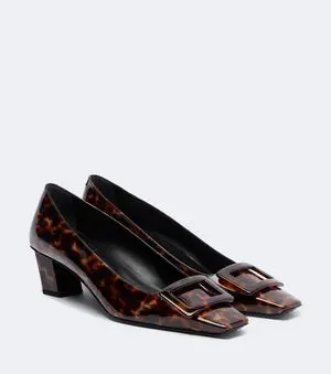 ROGER VIVIER Belle Vivier Printed Patent Leather Pumps - Brown