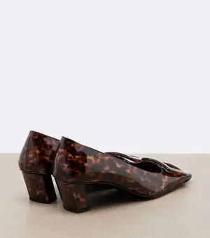 ROGER VIVIER Belle Vivier Printed Patent Leather Pumps - Brown