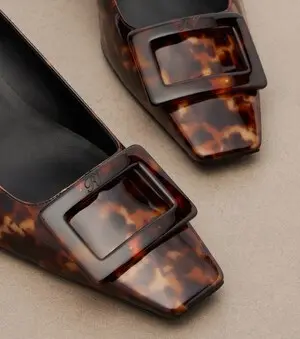 ROGER VIVIER Belle Vivier Printed Patent Leather Pumps - Brown