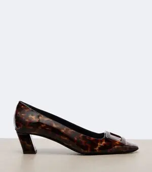 ROGER VIVIER Belle Vivier Printed Patent Leather Pumps - Brown