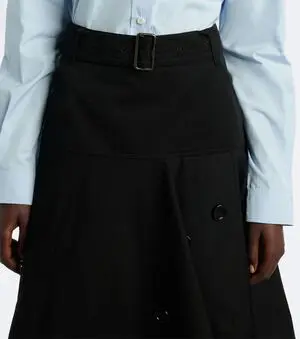 Burberry Asymmetric Cotton Maxi Skirt