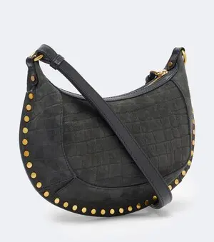 Isabel Marant Étoile Oskan Small Croc-effect Shoulder Bag - Grey