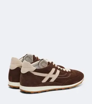 Hogan H699 Suede Lace-up Sneakers - Brown