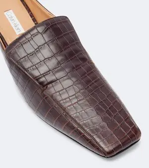 Calvin Klein Croc-effect Leather Slingback Pumps