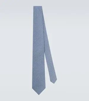 Brunello Cucinelli Silk Jacquard Neck Tie - Blue