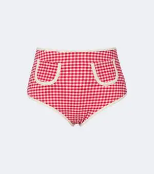 MONTCE Polly Gingham Bikini Bottoms - Red