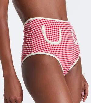 MONTCE Polly Gingham Bikini Bottoms - Red