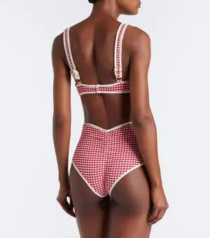 MONTCE Polly Gingham Bikini Bottoms - Red