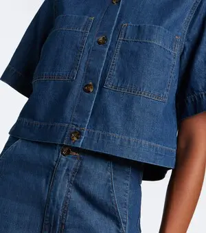 Veronica Beard Spruce Cotton Denim Shirt