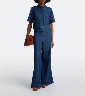 Veronica Beard Spruce Cotton Denim Shirt