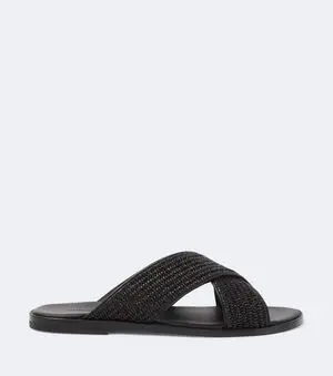 Manolo Blahnik Otawi Raffia Slides