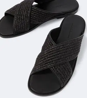 Manolo Blahnik Otawi Raffia Slides
