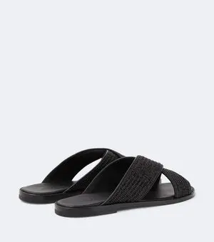 Manolo Blahnik Otawi Raffia Slides