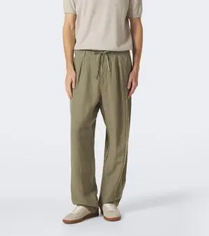 Polo Ralph Lauren Linen Straight Leg Trousers - Green