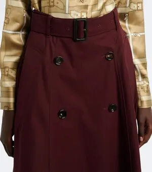 Burberry Brenda Cotton Midi Skirt - Red