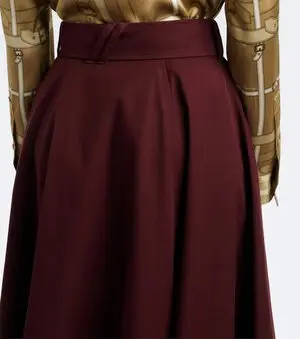 Burberry Brenda Cotton Midi Skirt - Red