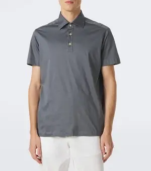 Kiton Cotton Jersey Polo Shirt - Grey