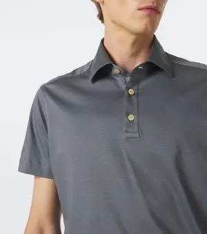 Kiton Cotton Jersey Polo Shirt - Grey