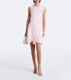 LEO LIN Floral Appliqué Mini Dress