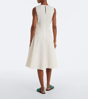 JW Anderson Cotton Cloque Midi Dress In Ivory