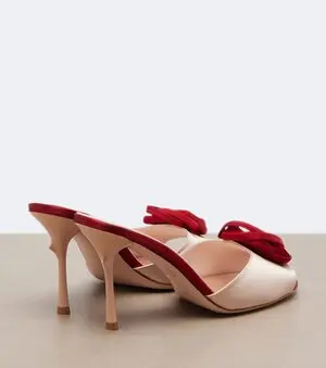ROGER VIVIER Satin Floral Applique Mules