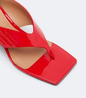 Attico Cheope Patent Leather Thong Sandals