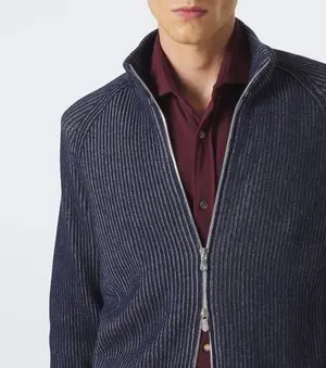 Brunello Cucinelli Ribbed-knit Cashmere Zip-up Sweater