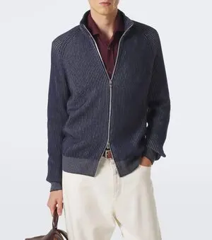 Brunello Cucinelli Ribbed-knit Cashmere Zip-up Sweater