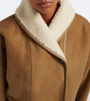 YVES SALOMON Lamb Leather Jacket With Shearling Collar