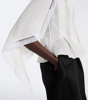 JW Anderson Draped Cotton Top With Tie Neck