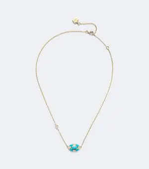 Shay Jewelry Riviera 18kt Yellow Necklace With Turquoise And Diamonds - Gold