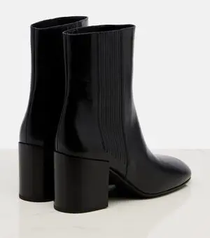 Dries Van Noten Leather Square Toe Ankle Boots