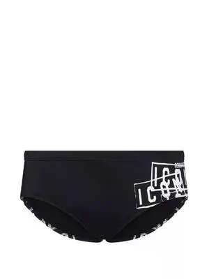 Dsquared2 Icon Logo-print Swim Briefs - Black