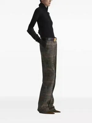 MUGLER Mock Collar Jersey Quarter Zip Long Sleeve Top