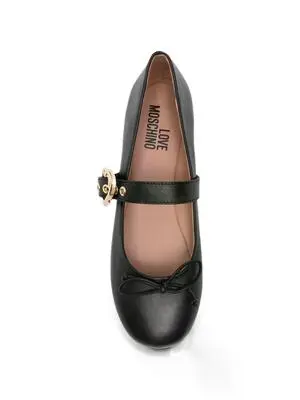 Moschino Buckle-strap Bow Detail Ballet Flats
