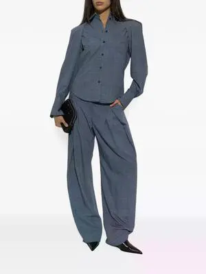 IRO PARIS Check Pattern Pleated Wide Leg Trousers