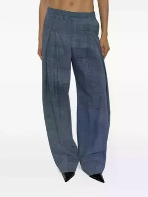 IRO PARIS Check Pattern Pleated Wide Leg Trousers