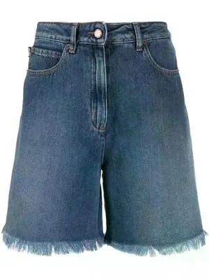 Moschino High-rise Straight-leg Denim Shorts - Blue