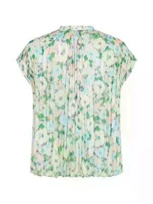 Vince Floral Print Pleated Blouse