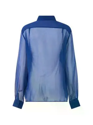 Alberta Ferretti Sheer Silk Long Sleeve Shirt