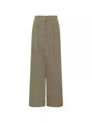 Max Mara Pleated Buttoned Cotton Trousers