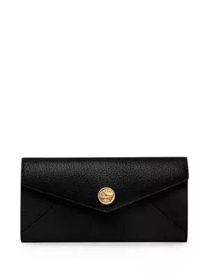 Chloé Logo-plaque Grained Leather Wallet - Black