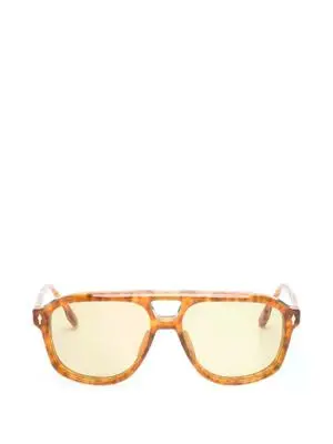 JACQUES MARIE MAGE Tortoiseshell Effect Pilot Sunglasses