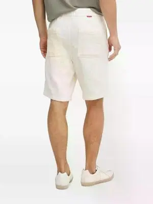 JOOP! Cream White Waffle-knit Drawstring Shorts