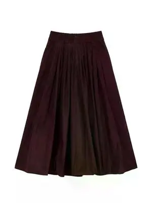 Max Mara Romina Pleated Taffeta Midi Skirt